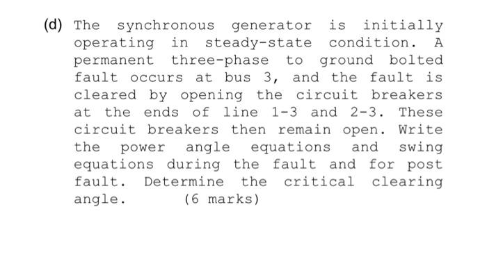 Solved A three-phase,50-Hz synchronous generator having | Chegg.com