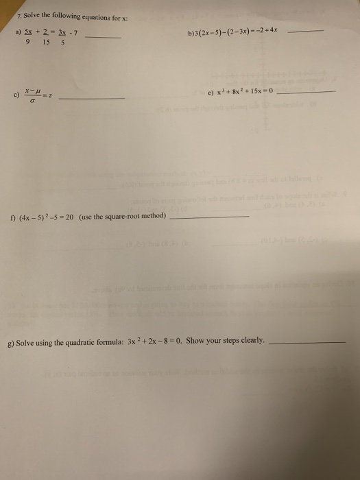 Solved 7 Solve The Following Equations For X Chegg solved-7-solve-the-following-equations-for-x-chegg