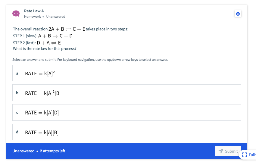 Solved Concentration Effects B Homework. Unanswered The | Chegg.com