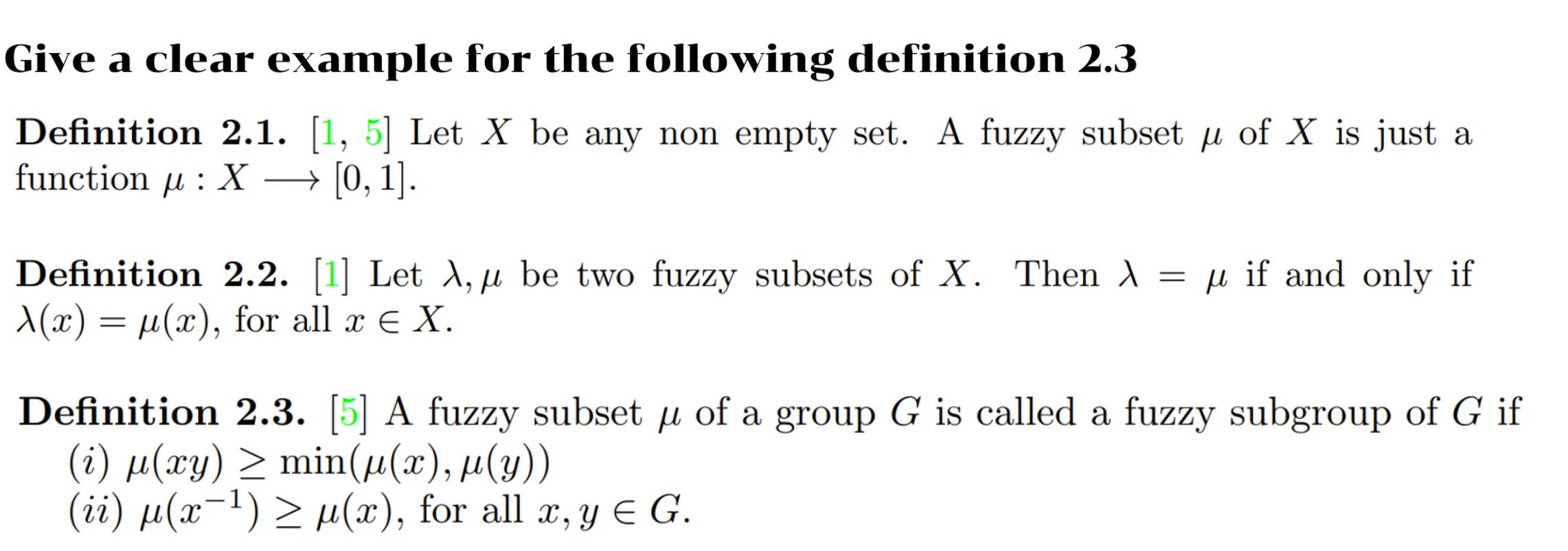 Solved Please give a clear example for the following | Chegg.com