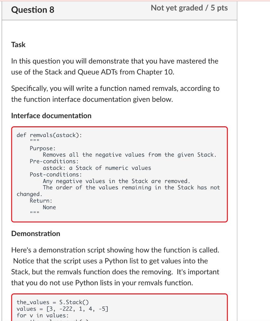 Solved Question 8 Task In this question you will demonstrate | Chegg.com