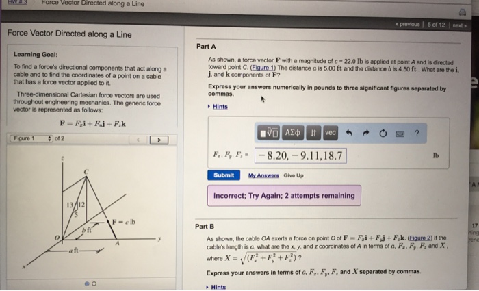 Solved WAS Force Vector Directed along a Line e previous| 5 | Chegg.com