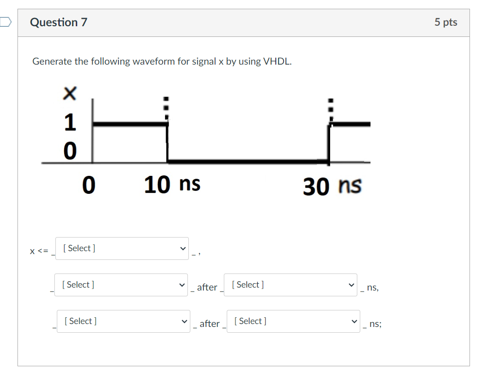 Solved Question 7Generate the following waveform for signal | Chegg.com