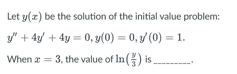 Solved Let y(x) be the solution of the initial value | Chegg.com
