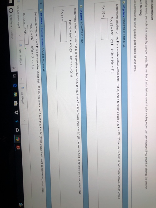 Solved ent assignment, you submit answers by question parts. | Chegg.com