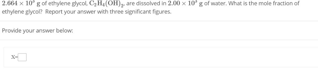 Solved 2.664 x 10 g of ethylene glycol, C2 H4(OH)2, are | Chegg.com