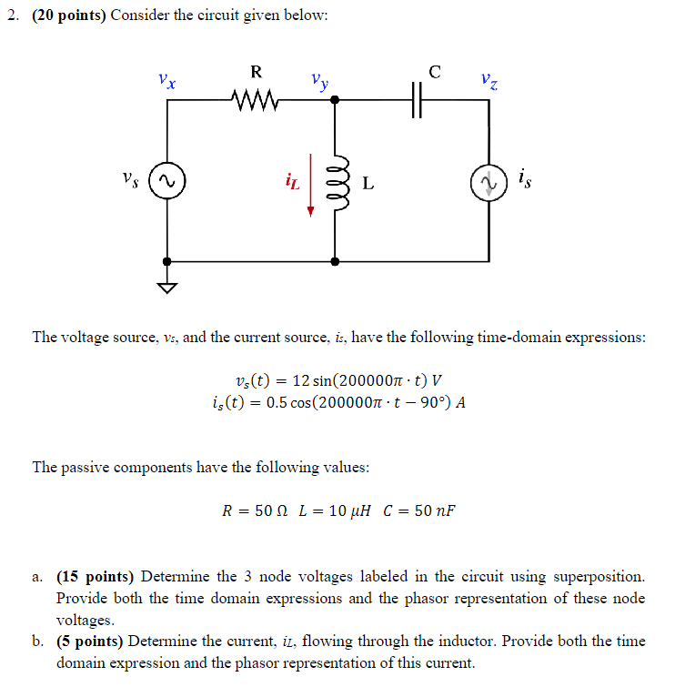 Solved ( 20 ﻿points) ﻿Consider the circuit given below:The | Chegg.com