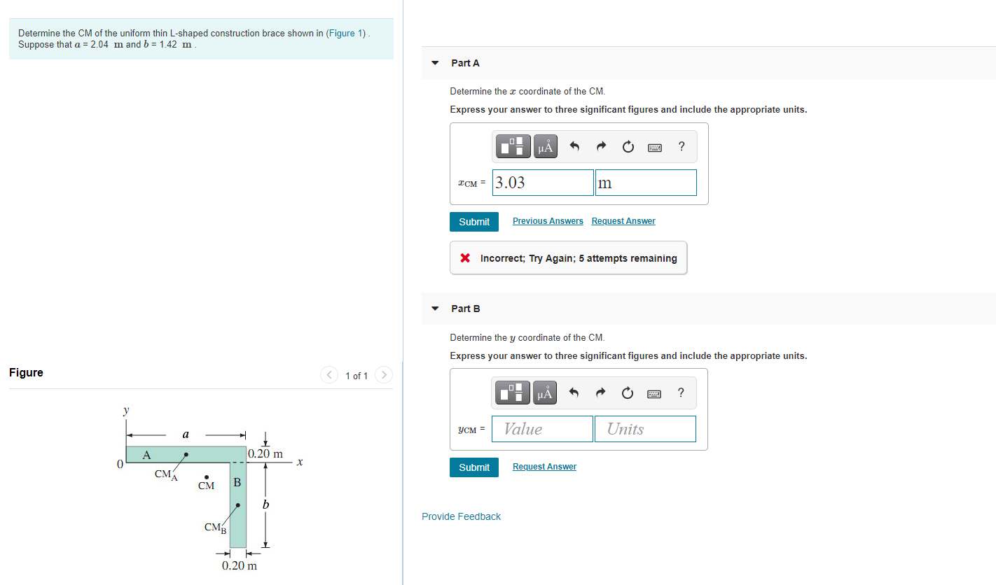 Solved Determine the CM of the uniform thin L-shaped | Chegg.com