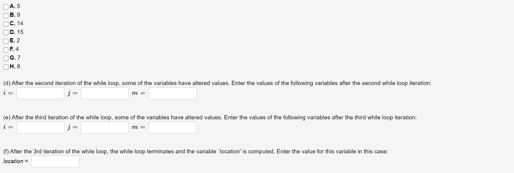 Solved (1 point) This exercise refers to the binary search | Chegg.com