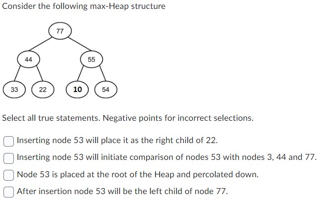 Solved Consider the following max-Heap structure Select all | Chegg.com