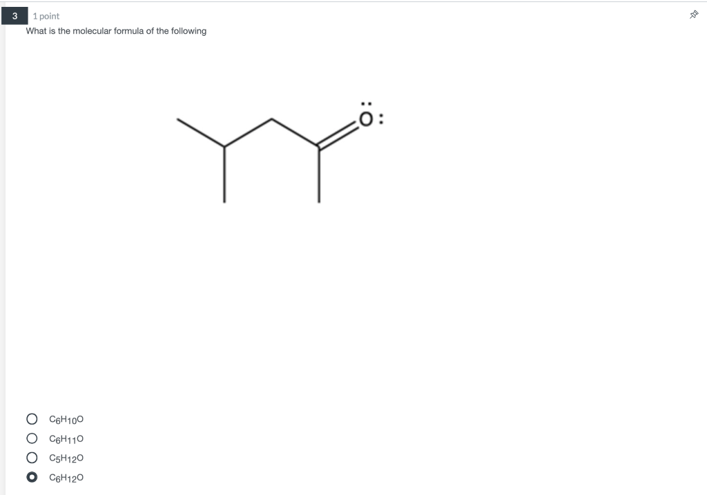 Solved 3 1 point What is the molecular formula of the | Chegg.com
