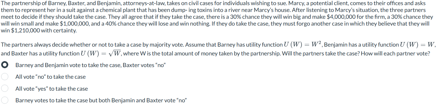 Solved The partnership of Barney, Baxter, and Benjamin, | Chegg.com