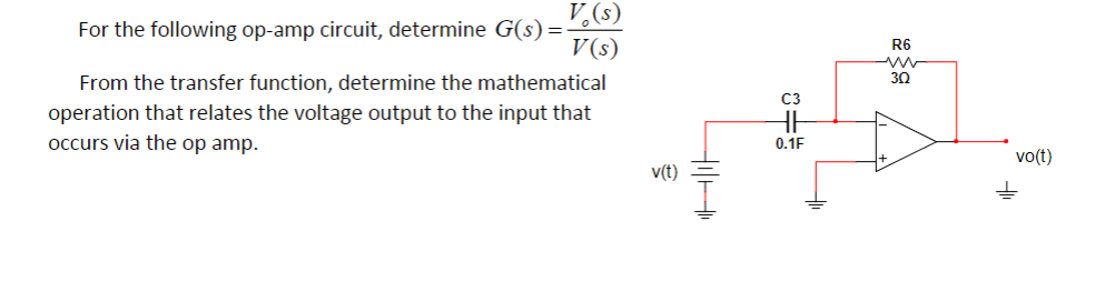 Solved For the following op-amp circuit, determine | Chegg.com