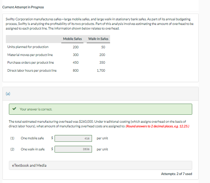 Solved Current Attempt in Progress Swifty Corporation | Chegg.com