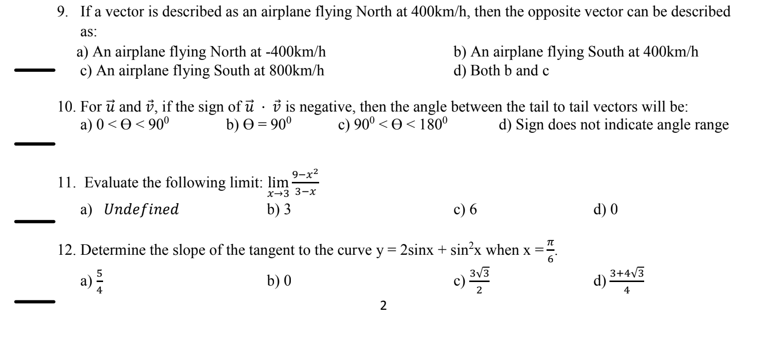 Solved 9. If a vector is described as an airplane flying | Chegg.com