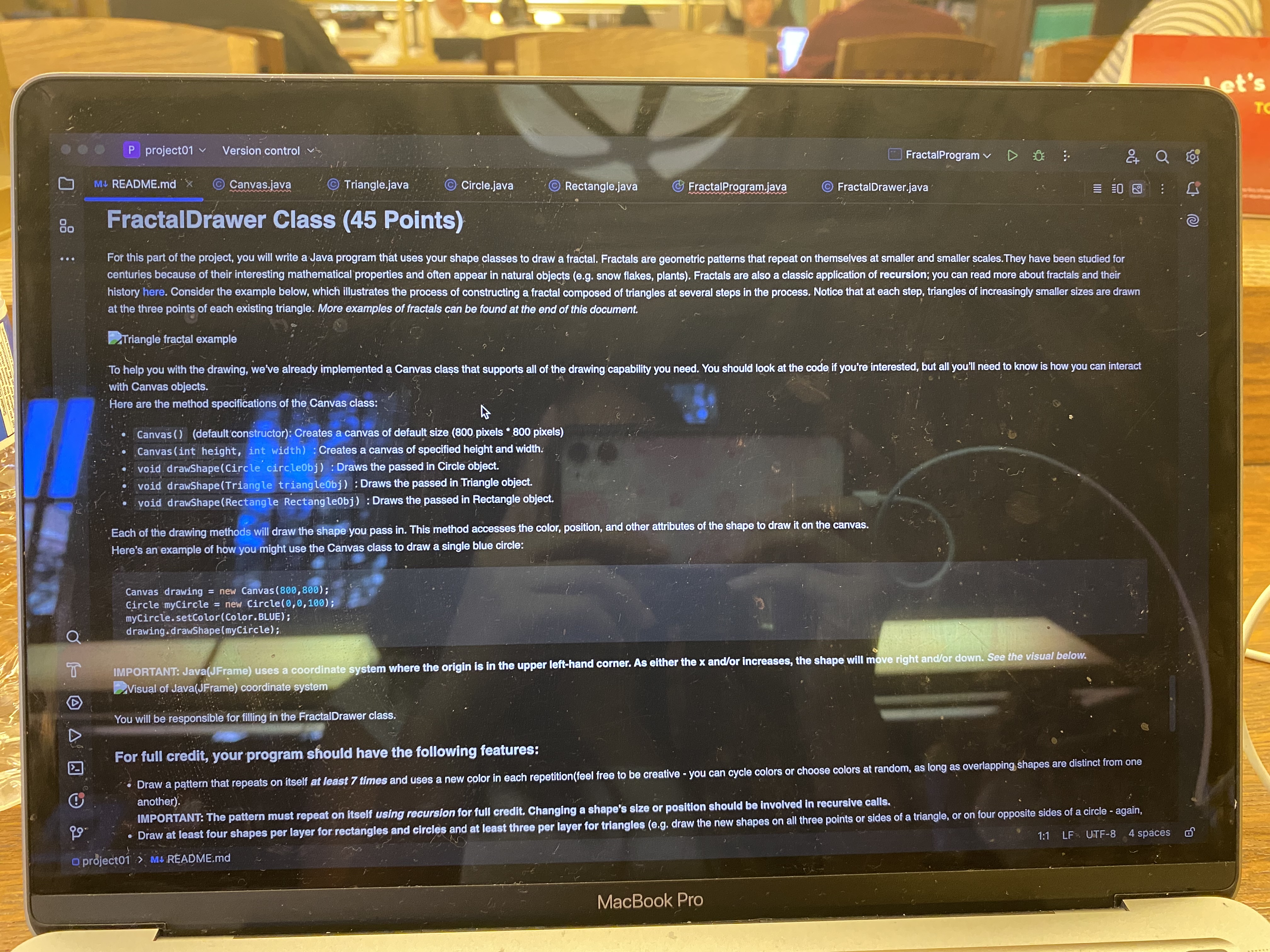 Solved & FractalDrawer Class (45 ﻿Points)centuries because | Chegg.com