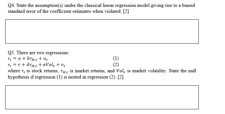 Solved Q4. State the assumption(s) under the classical | Chegg.com