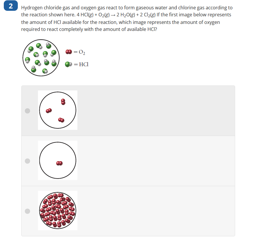 Solved Hydrogen chloride gas and oxygen gas react to form | Chegg.com