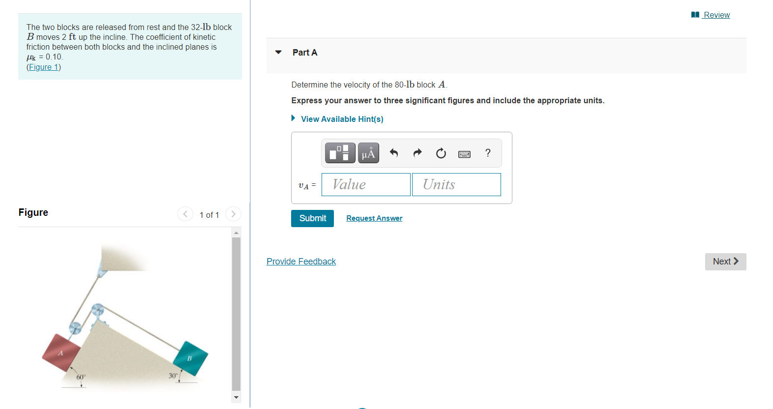 Solved Review The two blocks are released from rest and the | Chegg.com
