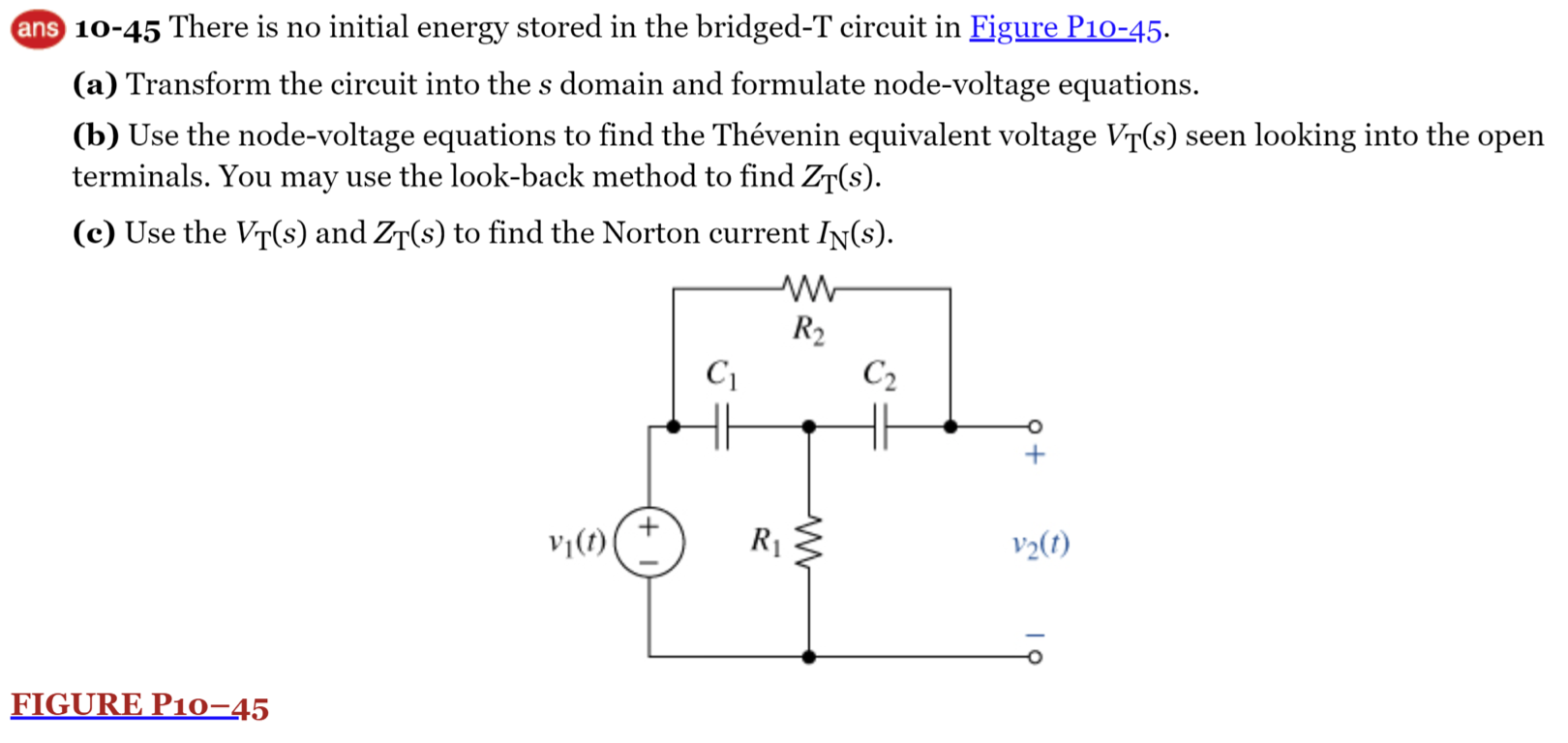 Solved ans 10-45 There is no initial energy stored in the | Chegg.com