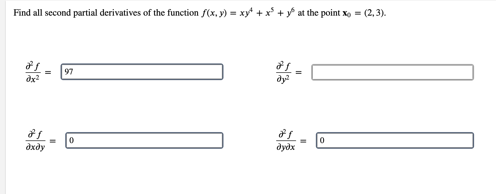 Solved Find all second partial derivatives of the function | Chegg.com