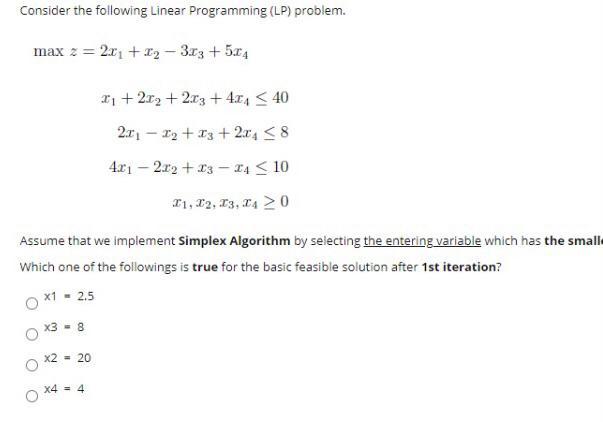 Solved Consider the following Linear Programming (LP) | Chegg.com