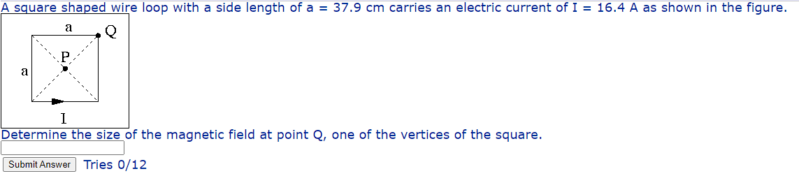 Solved A square shaped wire loop with a side length of | Chegg.com