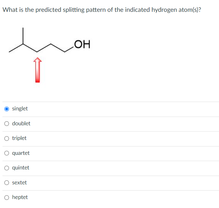 Solved What is the predicted splitting pattern of the | Chegg.com