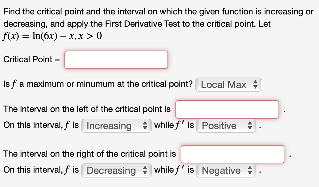 Solved Find the critical point and the interval on which the | Chegg.com