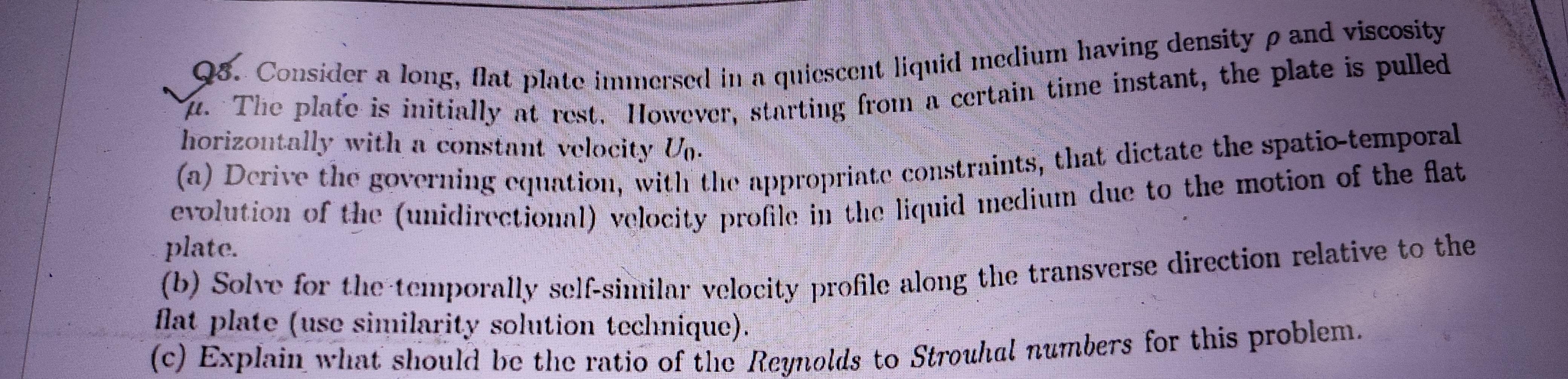 Solved Q3. ﻿Consider a long, flat plate immerser in a | Chegg.com