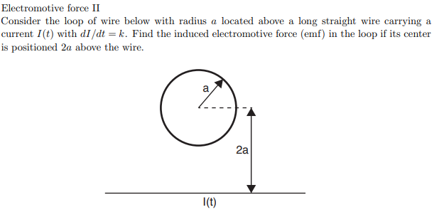 Solved Electromotive force II Consider the loop of wire | Chegg.com