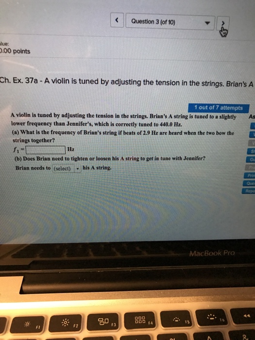 Solved A violin is tuned by adjusting the tension in the | Chegg.com