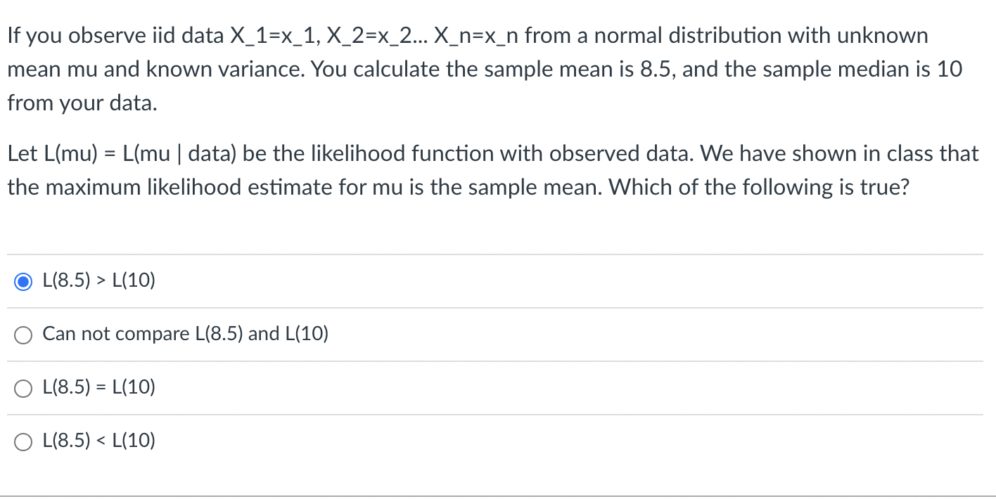 Solved If you observe iid data X−1=x−1,X−2=x−2….X_n=x_n from | Chegg.com