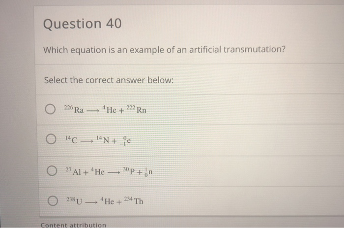 Solved Question 40 Which equation is an example of an | Chegg.com