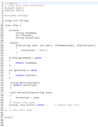 Solved You are given a base class encapsulating the concept | Chegg.com