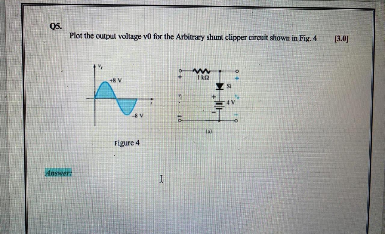 Solved Q5. Plot the output voltage vo for the Arbitrary | Chegg.com
