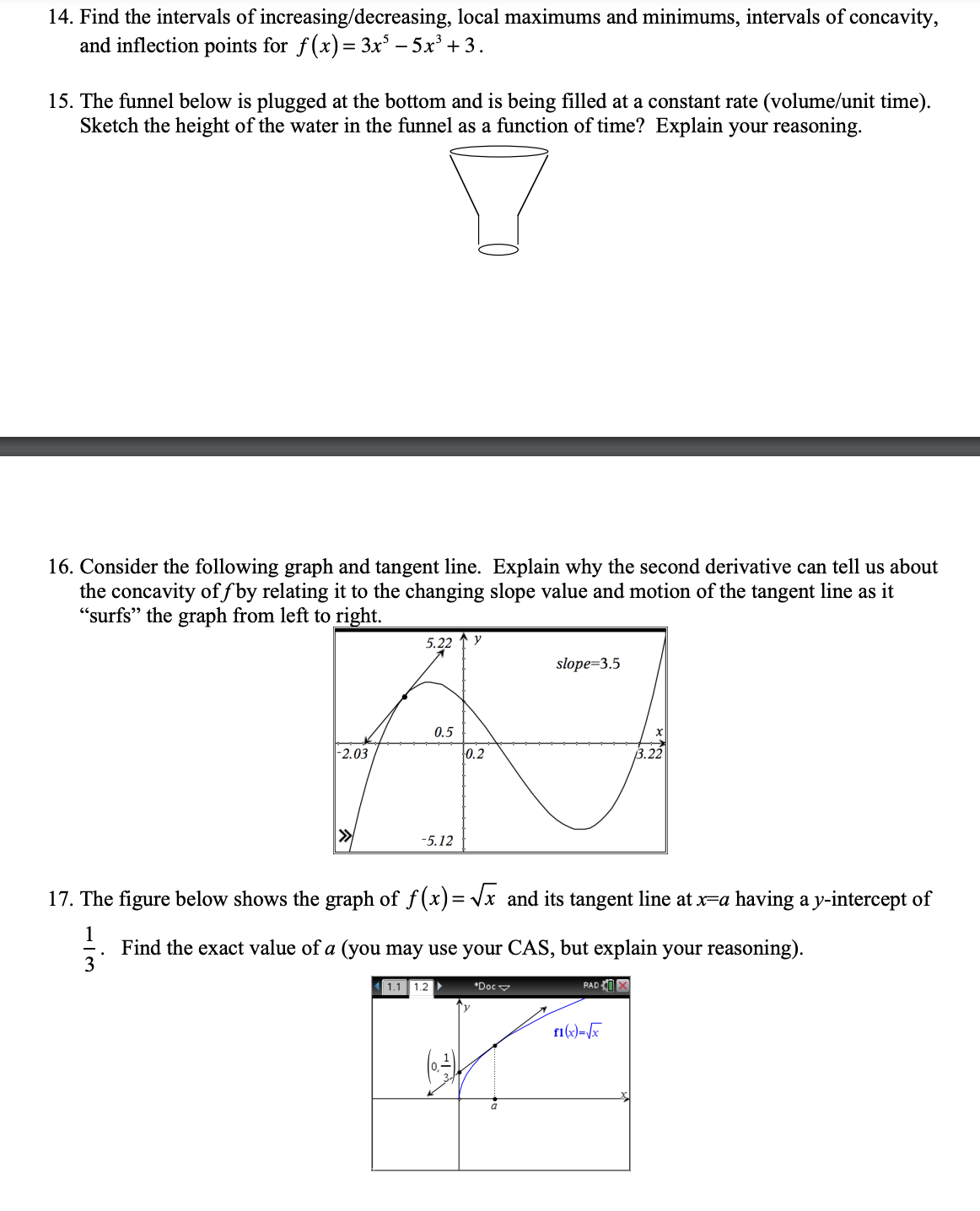 Solved 14. Find the intervals of increasing/decreasing, | Chegg.com