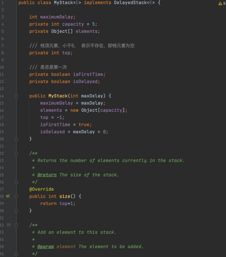 Solved This is a stacked code in java, and there are some | Chegg.com