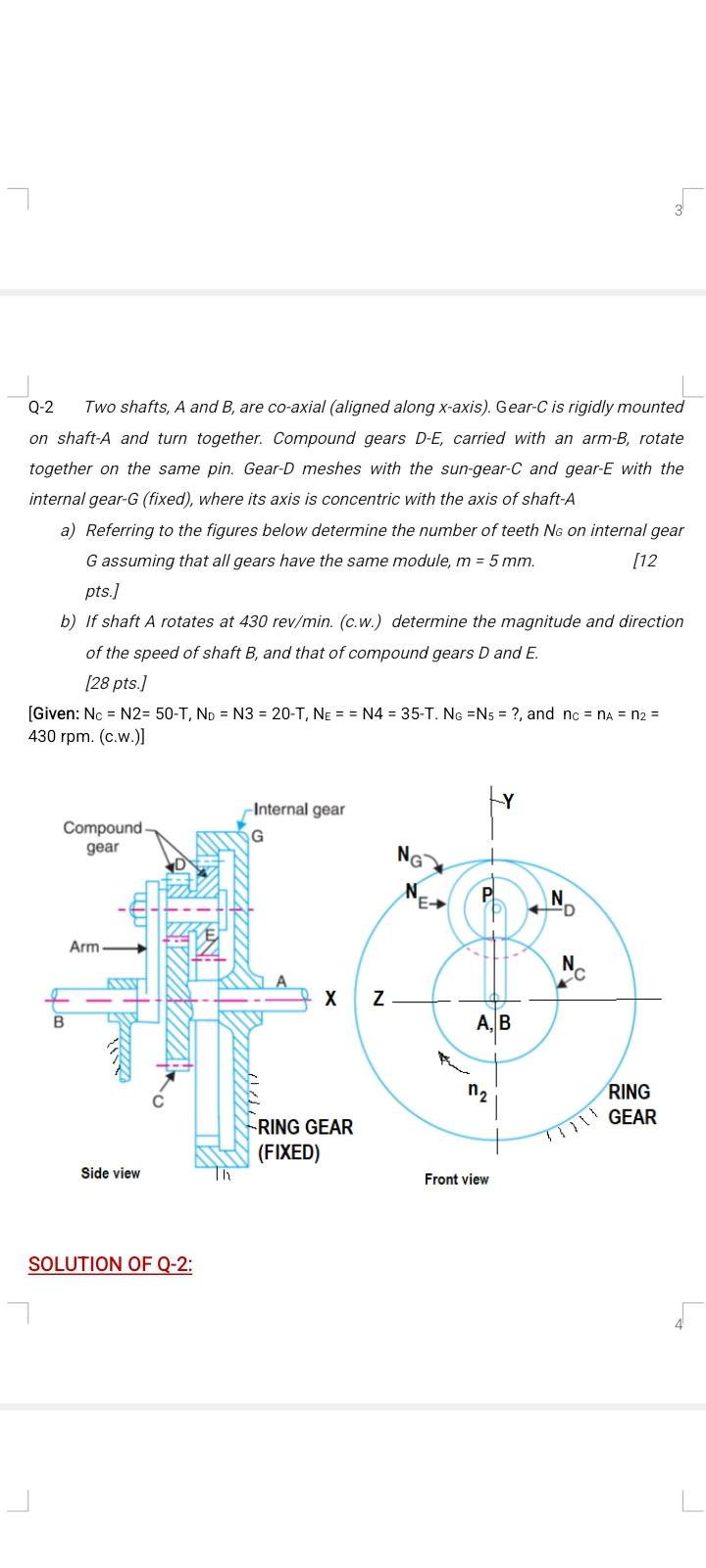 Solved Q-2 Two shafts, A and B, are co-axial (aligned along | Chegg.com