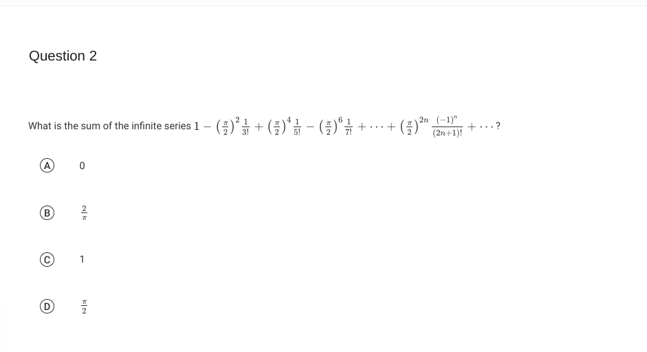 Solved What is the sum of the infinite series | Chegg.com