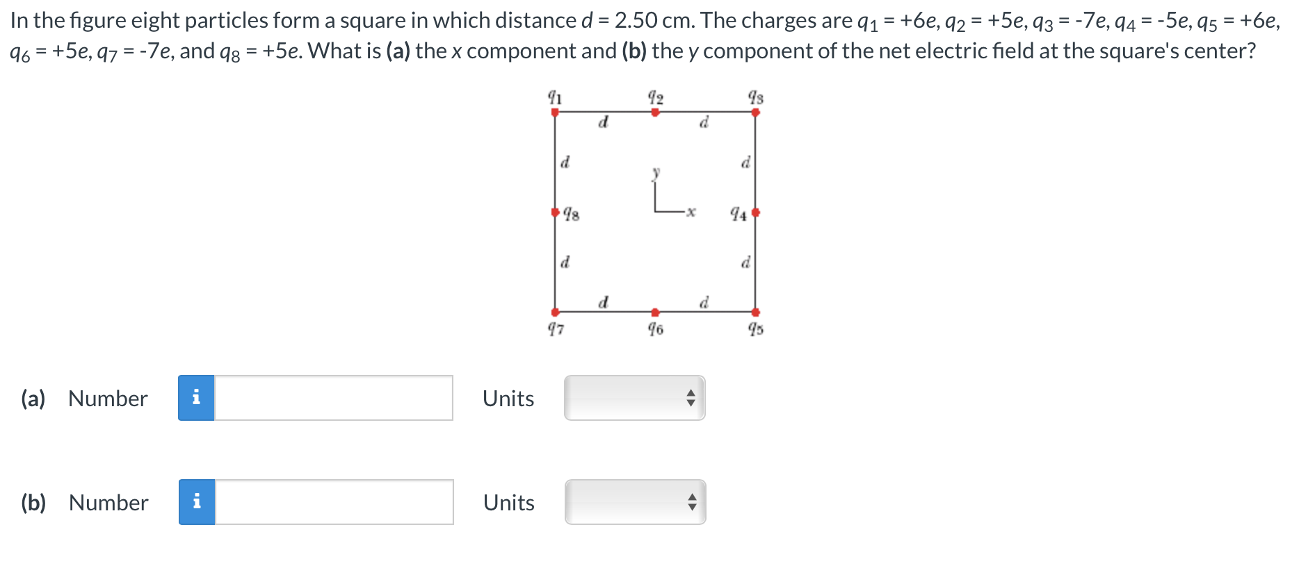 Solved In the figure eight particles form a square in which | Chegg.com