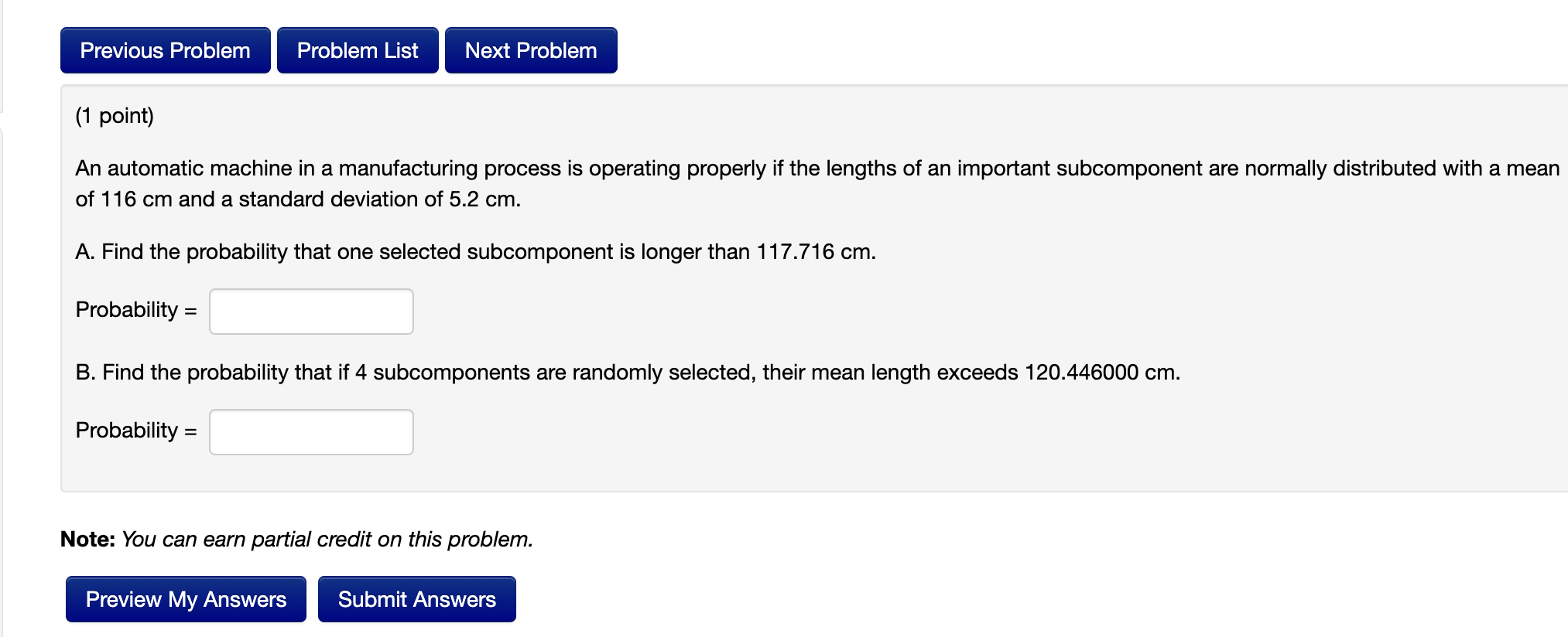 [Solved]: An automatic machine in a manufacturing process