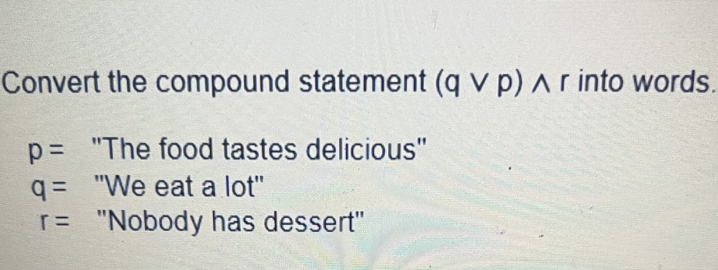 Convert the compound statement (qvvp)??r ﻿into | Chegg.com