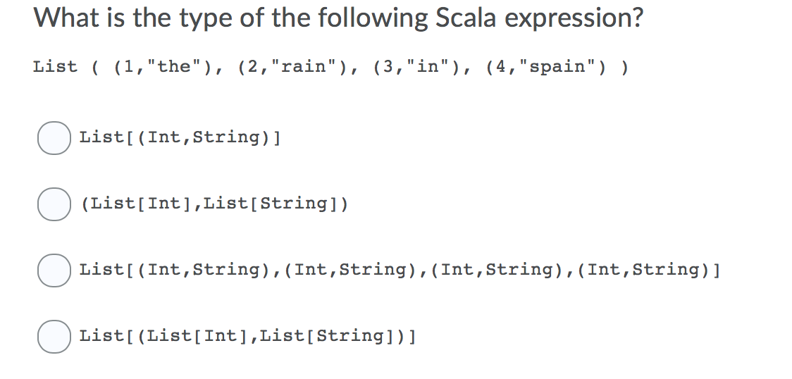 Solved Suppose we evaluate the following Scala expression | Chegg.com
