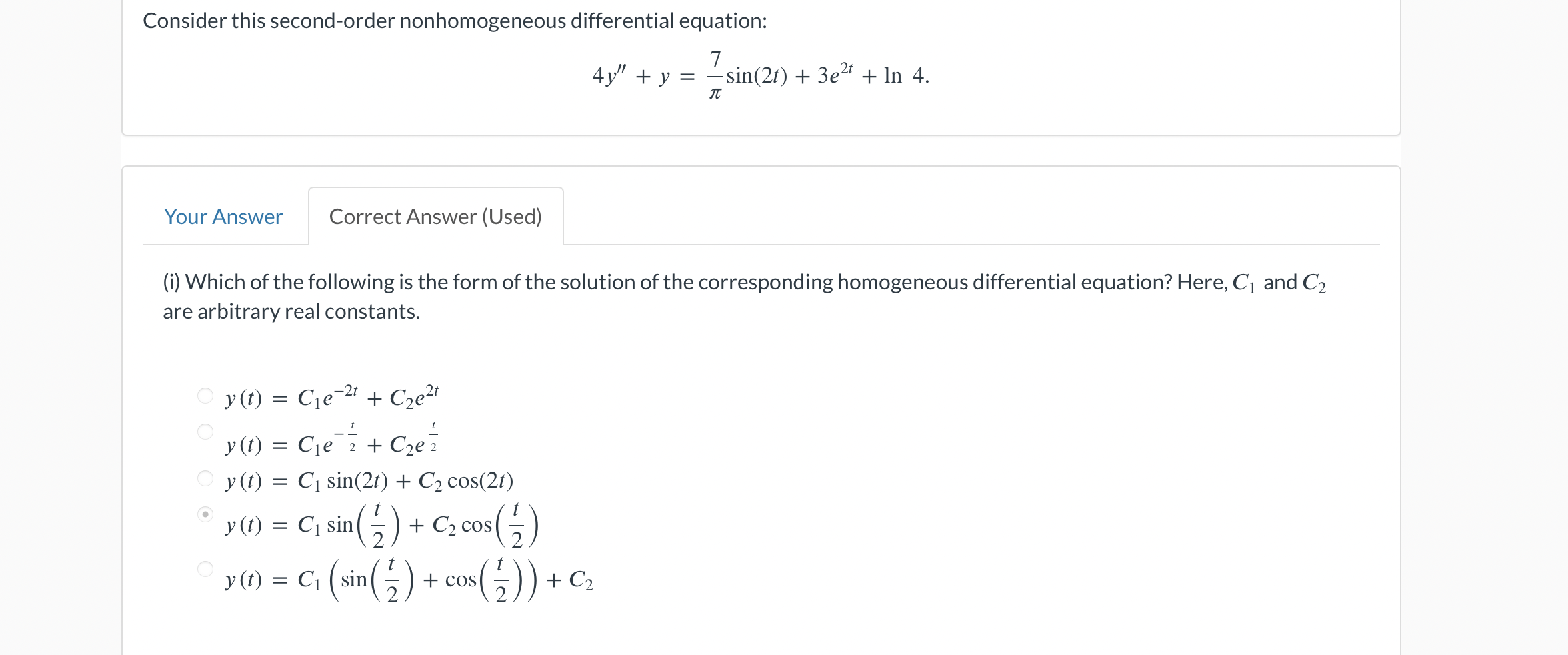 Solved Correct Answer (Used)(i) ﻿Which of ﻿the following is | Chegg.com