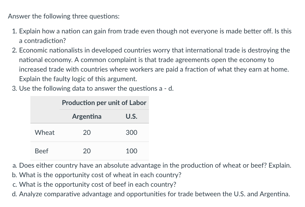 Solved Answer the following three questions: 1. Explain how | Chegg.com