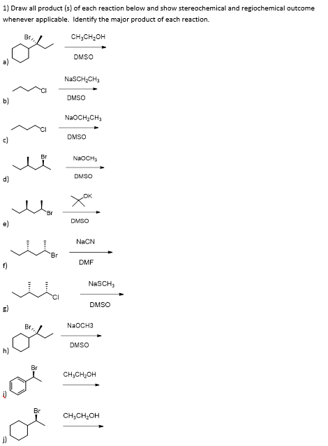 Solved Draw all product (s) of ﻿each reaction below and show | Chegg.com