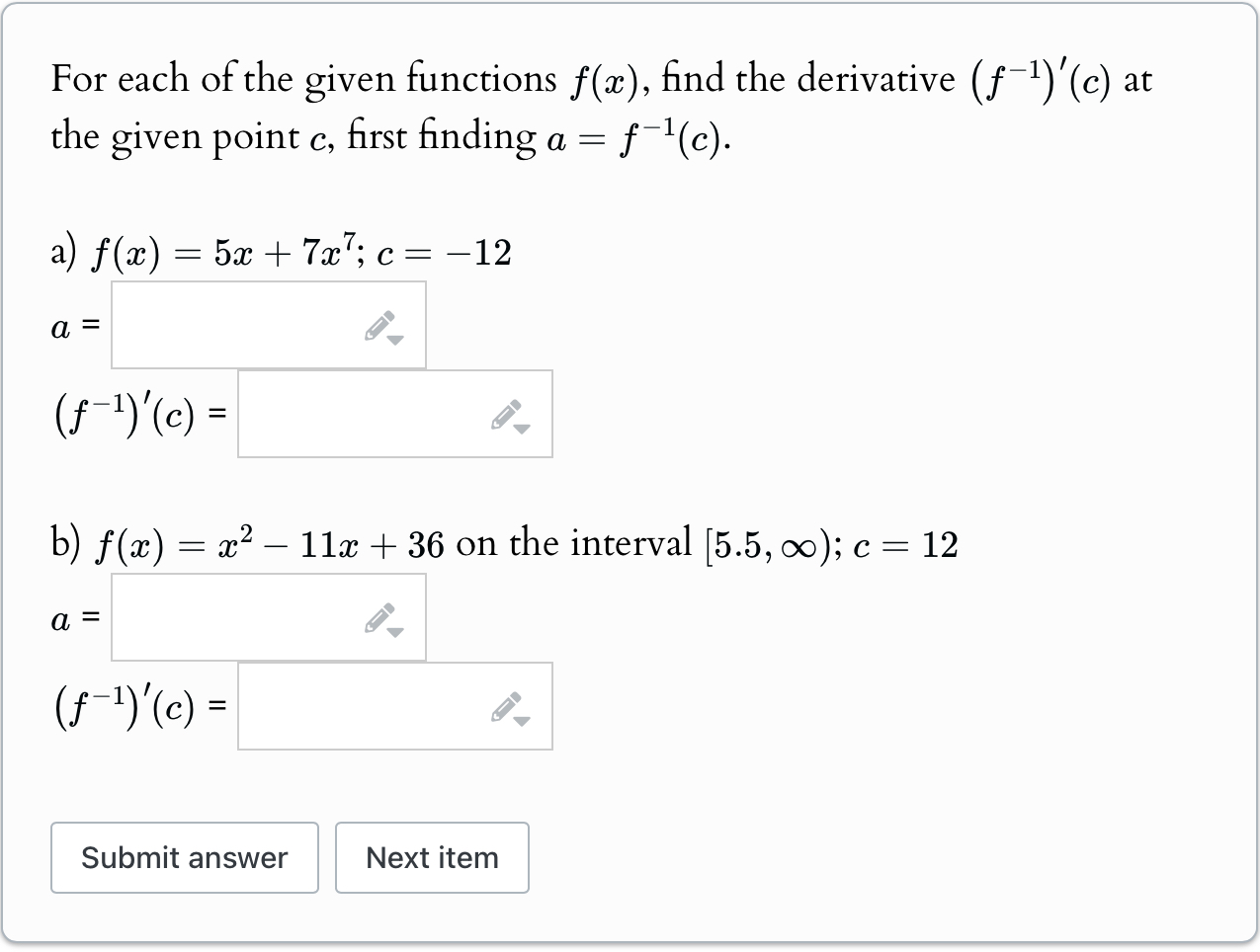 Solved For each of ﻿the given functions f(x), ﻿find the | Chegg.com