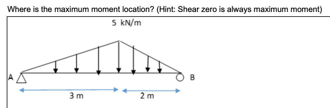 Solved Where is the maximum moment location? (Hint: Shear | Chegg.com