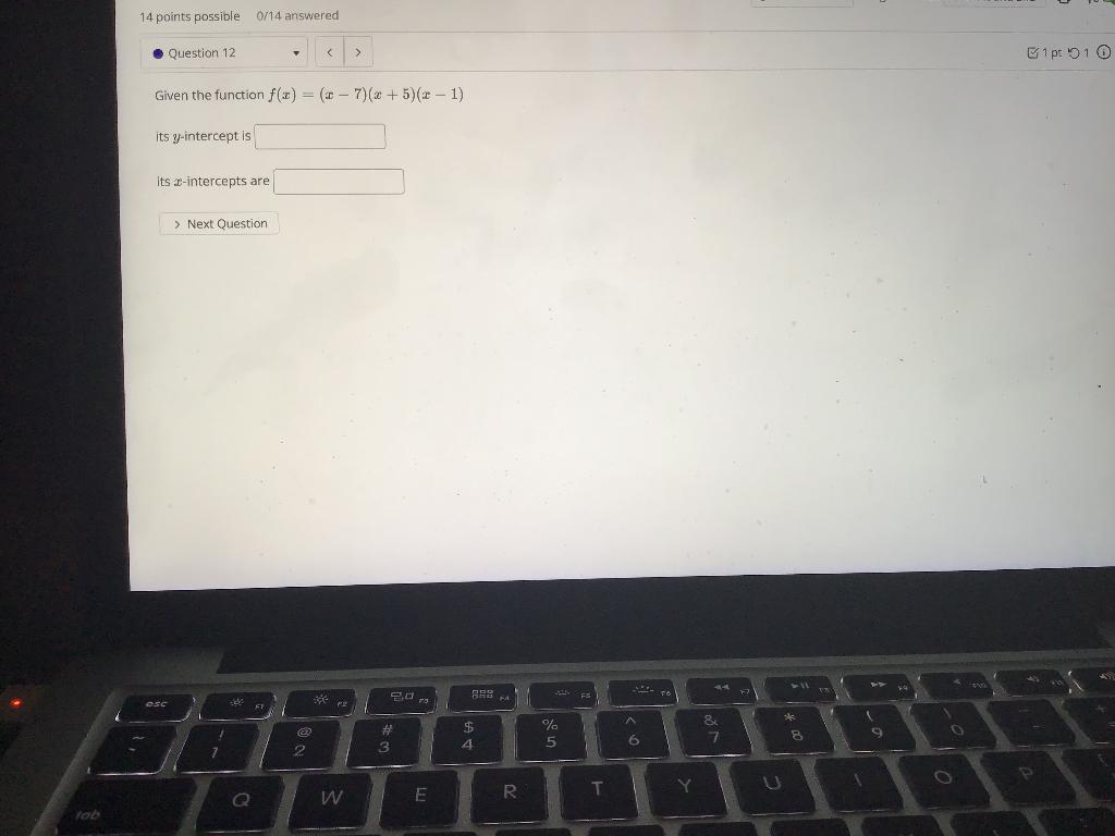 Solved 14 points possible 0/14 answered Given the function | Chegg.com